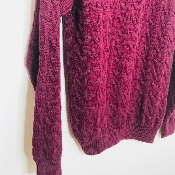 Vintage | Sweaters | Vintage Retro Cable Knit Maroon Oversized Sweater ...